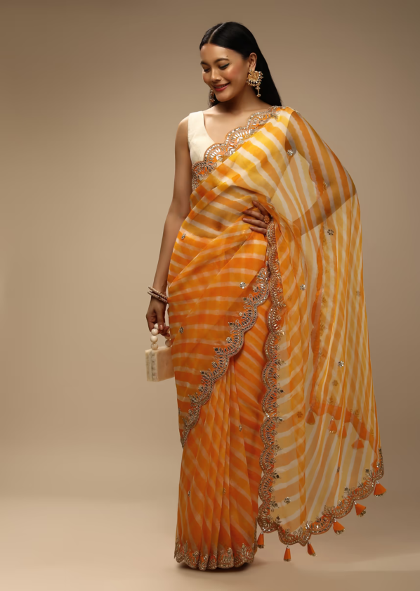 Glam Up Your Ethnic Look with the Alluring and Enticing Lehariya Sarees ...