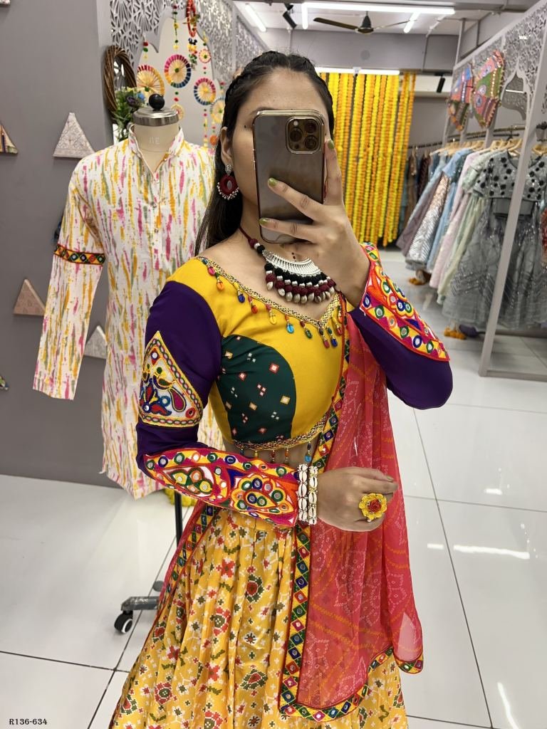 Attractive Patola Printed Lehenga Choli With Gamthi Work Lace