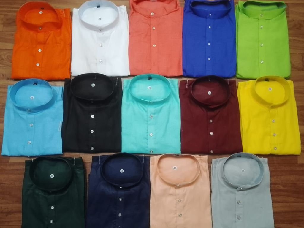 Turkish Color Plain Cotton Kurta And Pyjama Turkish Color Plain Cotton Kurta And Pyjama